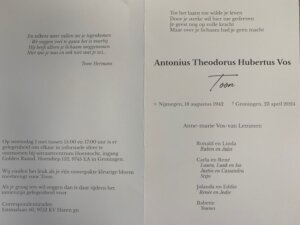 Toon Vos overleden - Golfclub de Semslanden